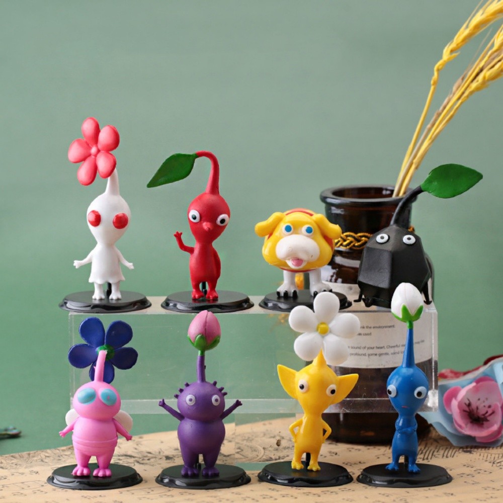 Jual 8PCS Anime Pikmin Action Figure Toys PVC Rock Oati Game Cartoon ...