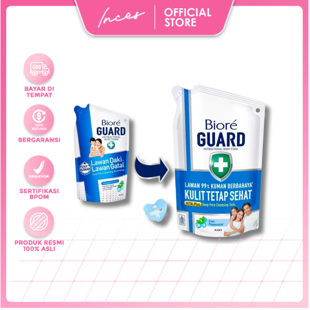 Jual 𝓲𝓷𝓬𝓮𝓼 - Biore Guard Cool Peppermint 250ml Pouch | Shopee Indonesia