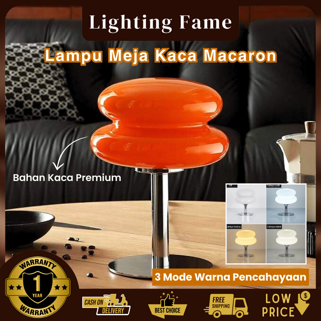 Jual LIGHTING FAME **GARANSI 1 TAHUN** Lampu Meja Kaca Macaron Lampu ...