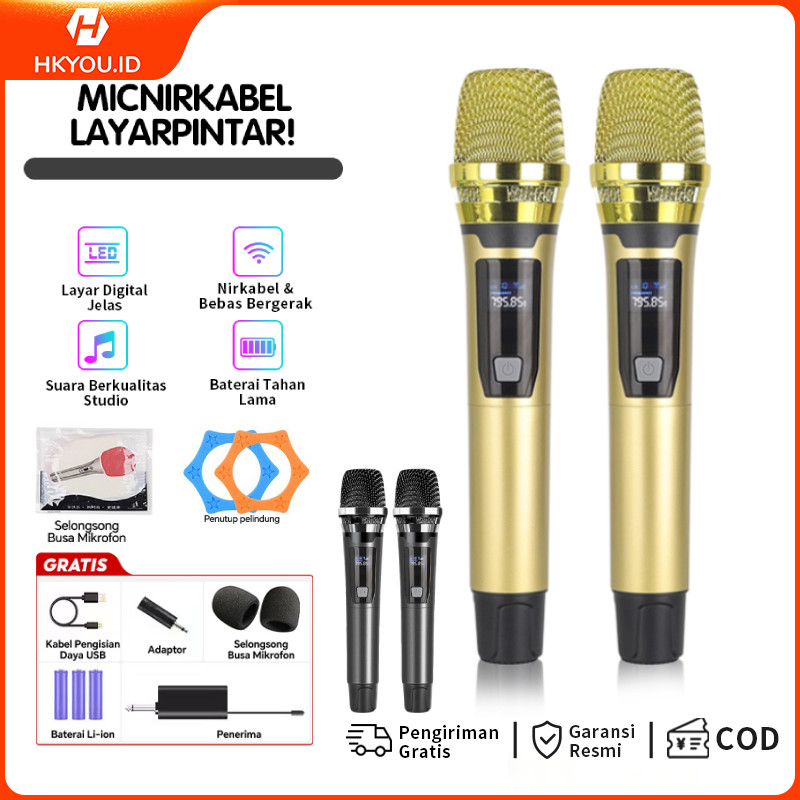 Jual 【HOT】Wireless Microphone Vocal Suara Terbaik Dual Handheld ...