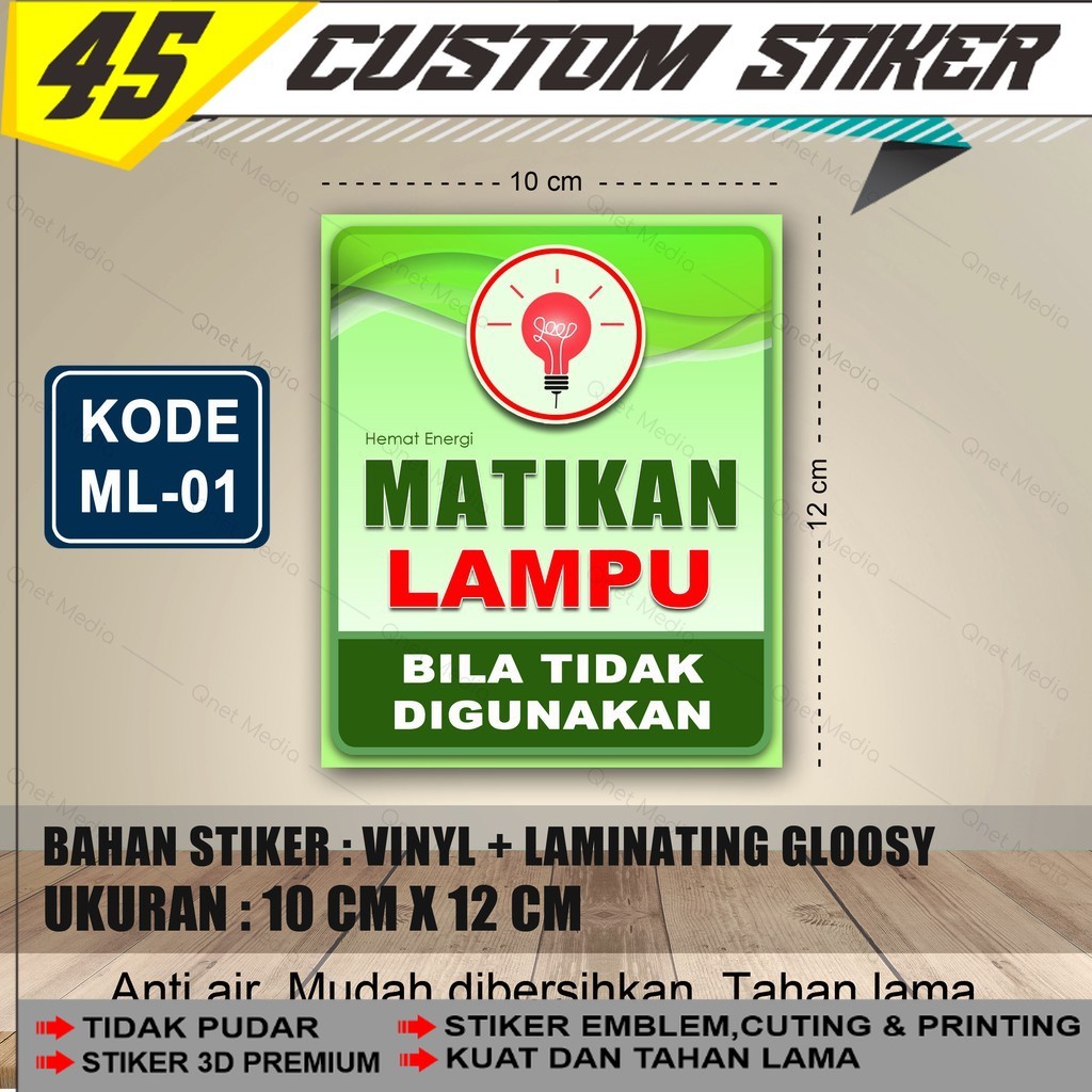 Jual Stiker Matikan Lampu + Laminating Glossy | Shopee Indonesia
