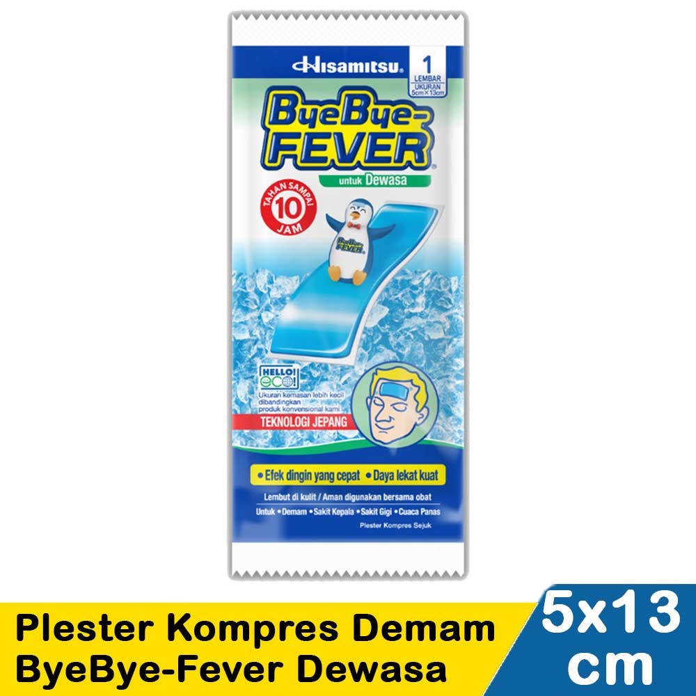 Jual HISAMITSU PLESTER KOMPRES DEMAM DEWASA BYE BYE-FEVER 5cmx13cm ...