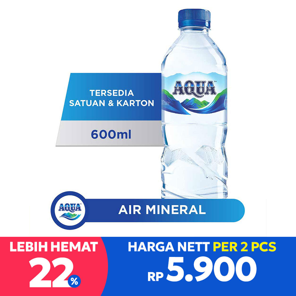 Jual AQUA AIR MINERAL 600mL | Shopee Indonesia