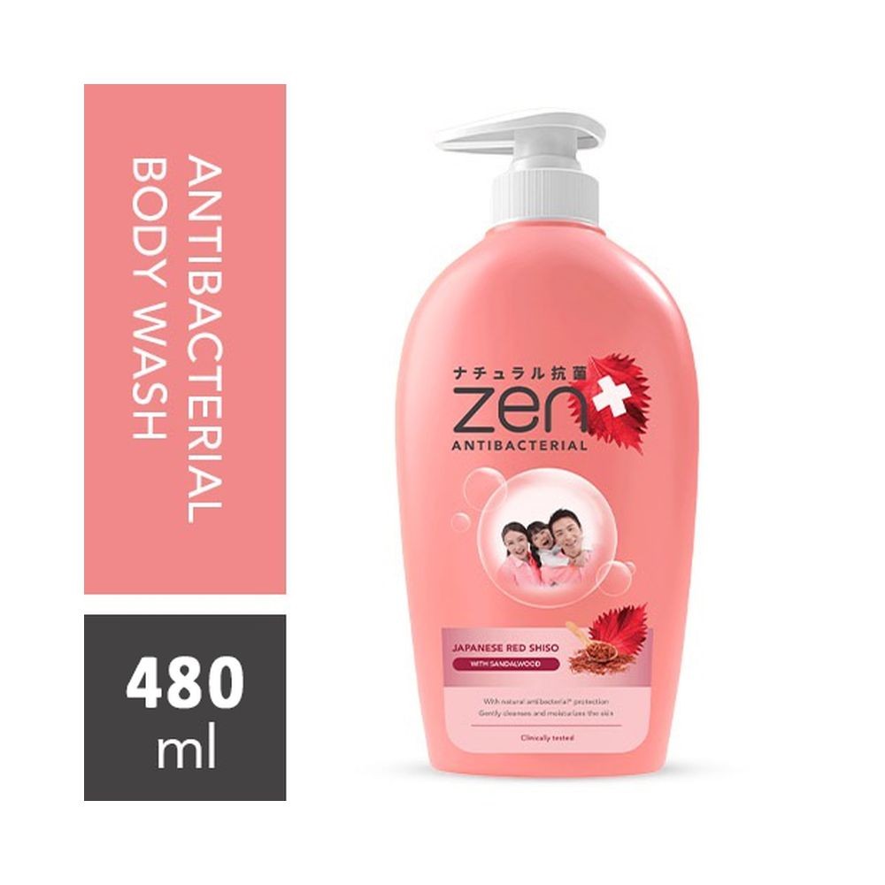 Jual ZEN ANTI BACTERIAL BODY WASH SHISO&SANDALWOD 500/480mL | Shopee ...