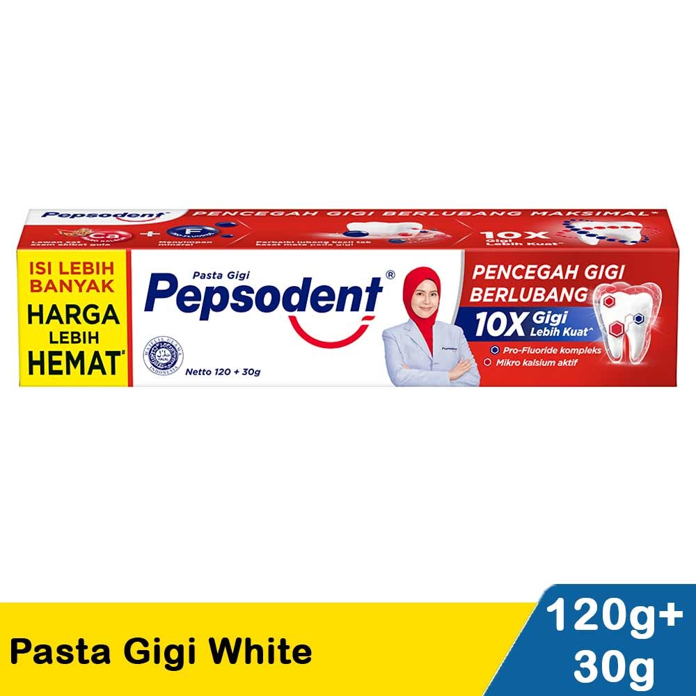 Jual PEPSODENT PASTA GIGI WHITE 120+30g | Shopee Indonesia
