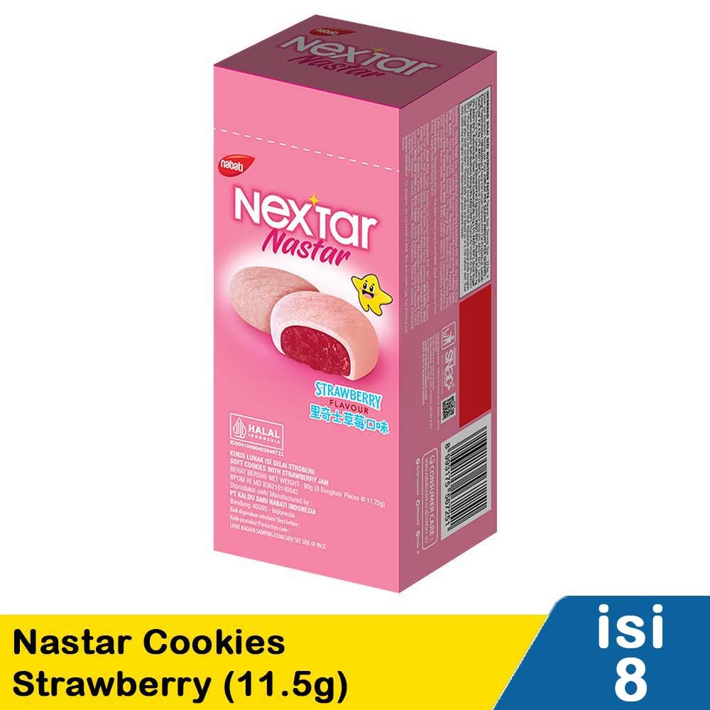 Jual NEXTAR NASTAR COOKIES STRAWBERRY 8x11.25g | Shopee Indonesia