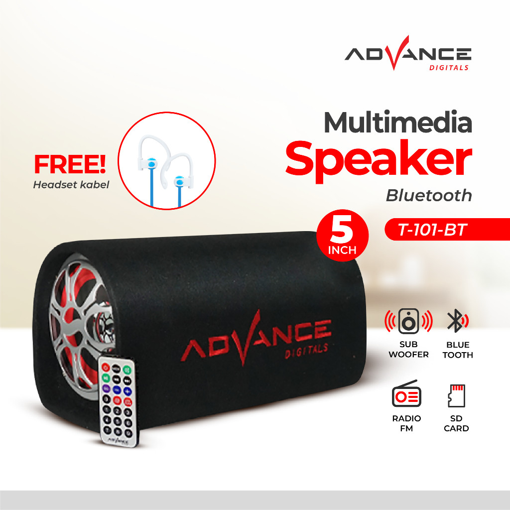 Jual Advance T101BT FREE MEE-100 - Multimedia Speaker with Subwoofer System 5 inch + Bluetooth ...