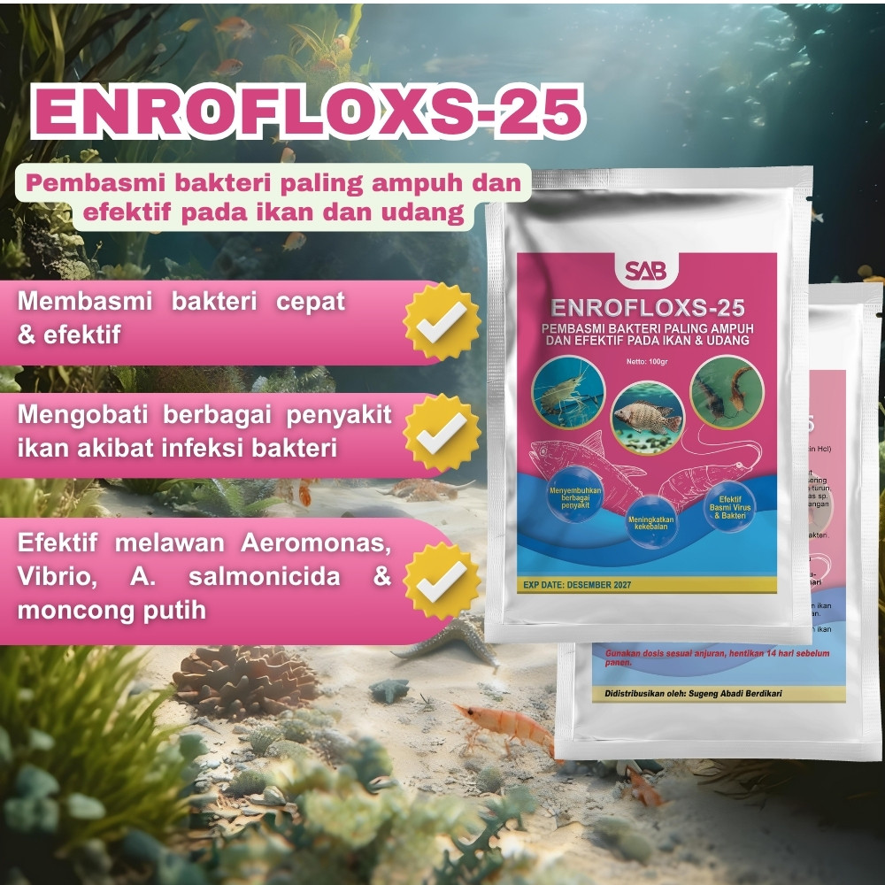 Jual ENROFLOXS 25 Enrofloxacin HCl Antibiotik Ikan dan Udang ...
