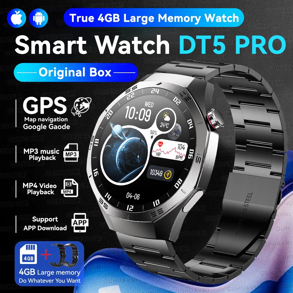 Jual 2025 For Android iOS Watch DT5pro Smart Watch 4GB Big Memory GPS ...