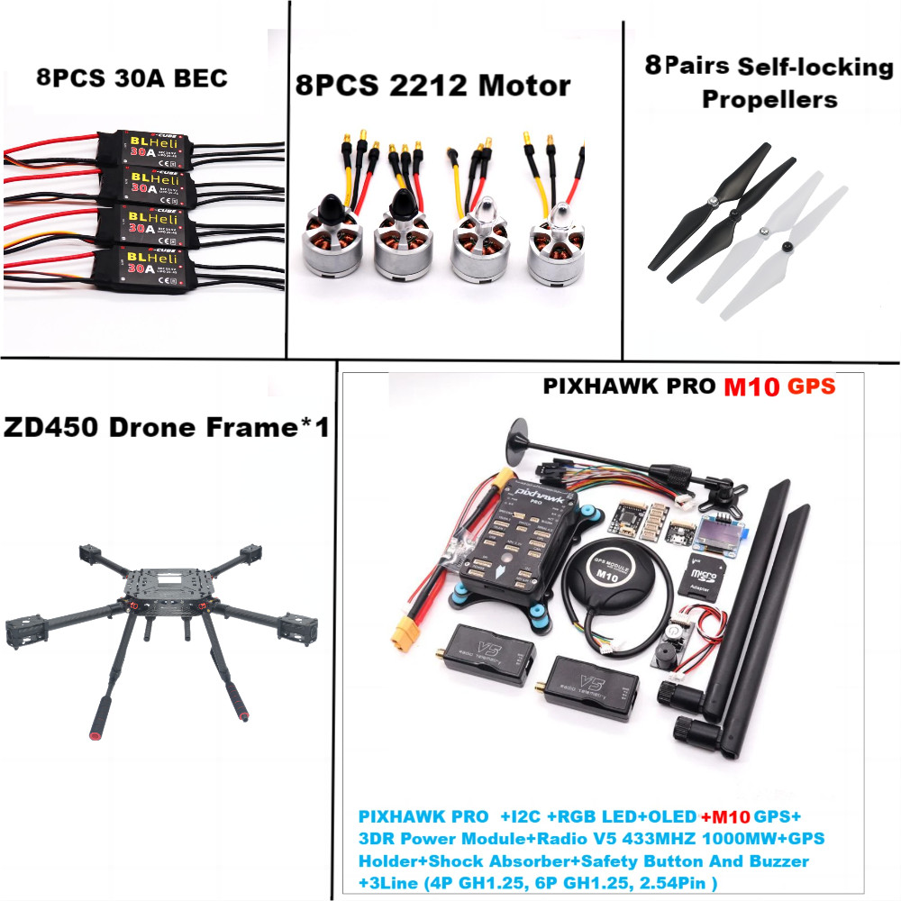 Jual F450 PIXHAWK PRO M10 Dual motor Flight FiberFrame Kit Ardupilot ...