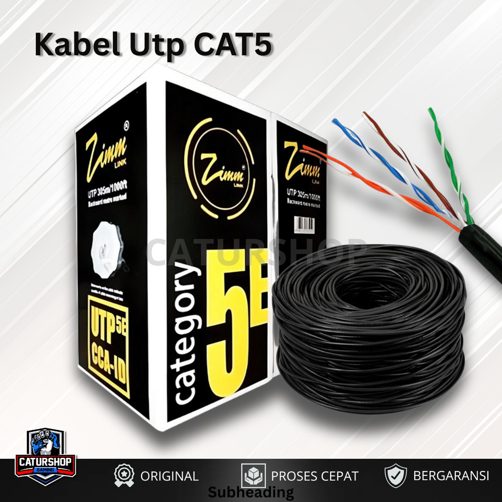 Jual Kabel UTP CAT5 ZIMMLINK Indoor Permeter / Kabel Lan UTP Cat5e/Cat ...