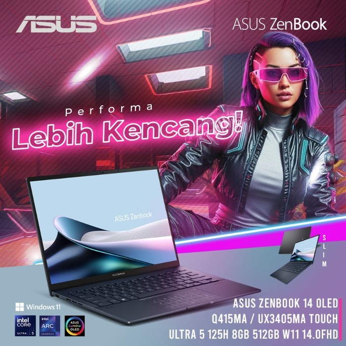 Jual ASUS ZENBOOK 14 OLED Q415MA / UX3405MA TOUCH ULTRA 5 125H 8GB ...