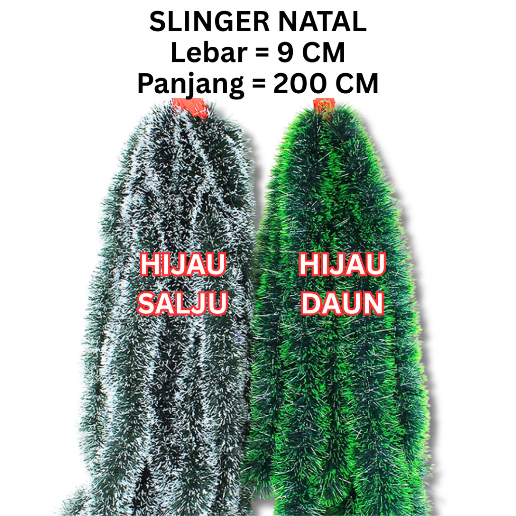 Jual Slinger Natal Hijau Salju Tebal Type A / Hiasan Pohon Natal ...
