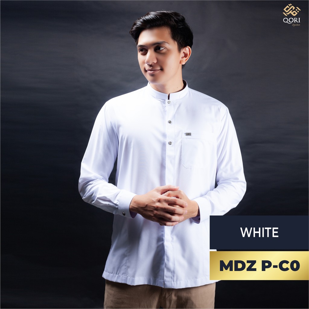 Jual Qori Apparel Signature White Series Baju Koko Casual Pria Lengan ...