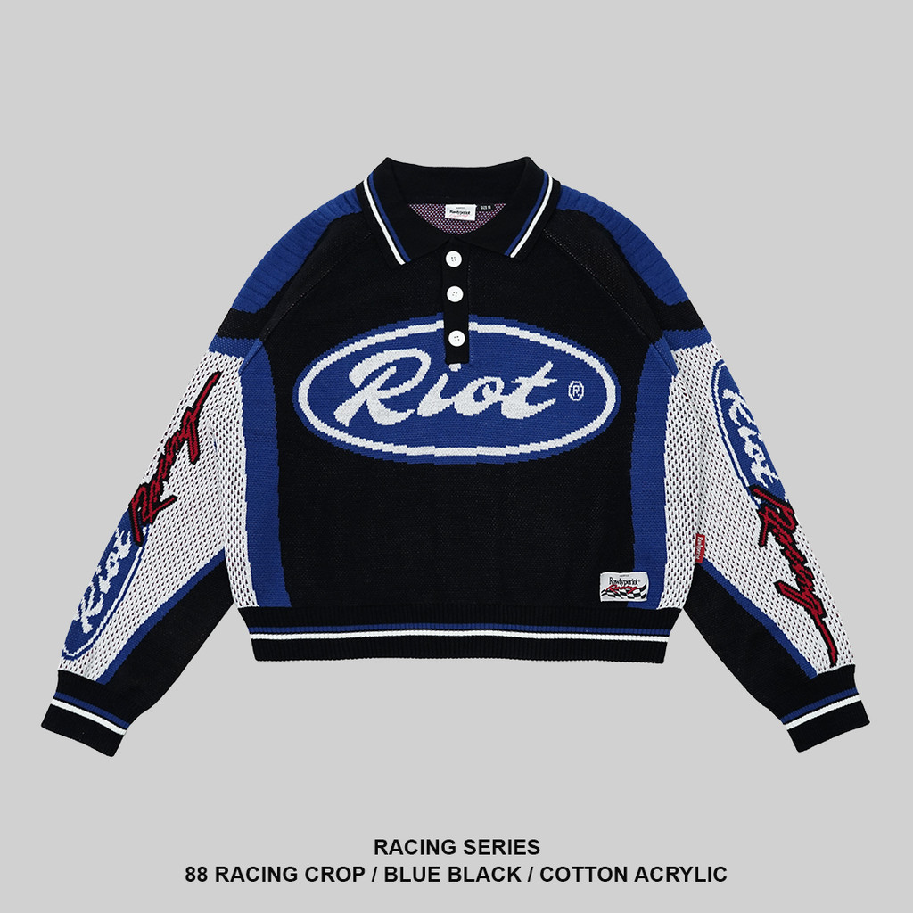 Jual RAWTYPE RIOT 88 Racing Crop Knitwear - Blue Black (Women Only ...
