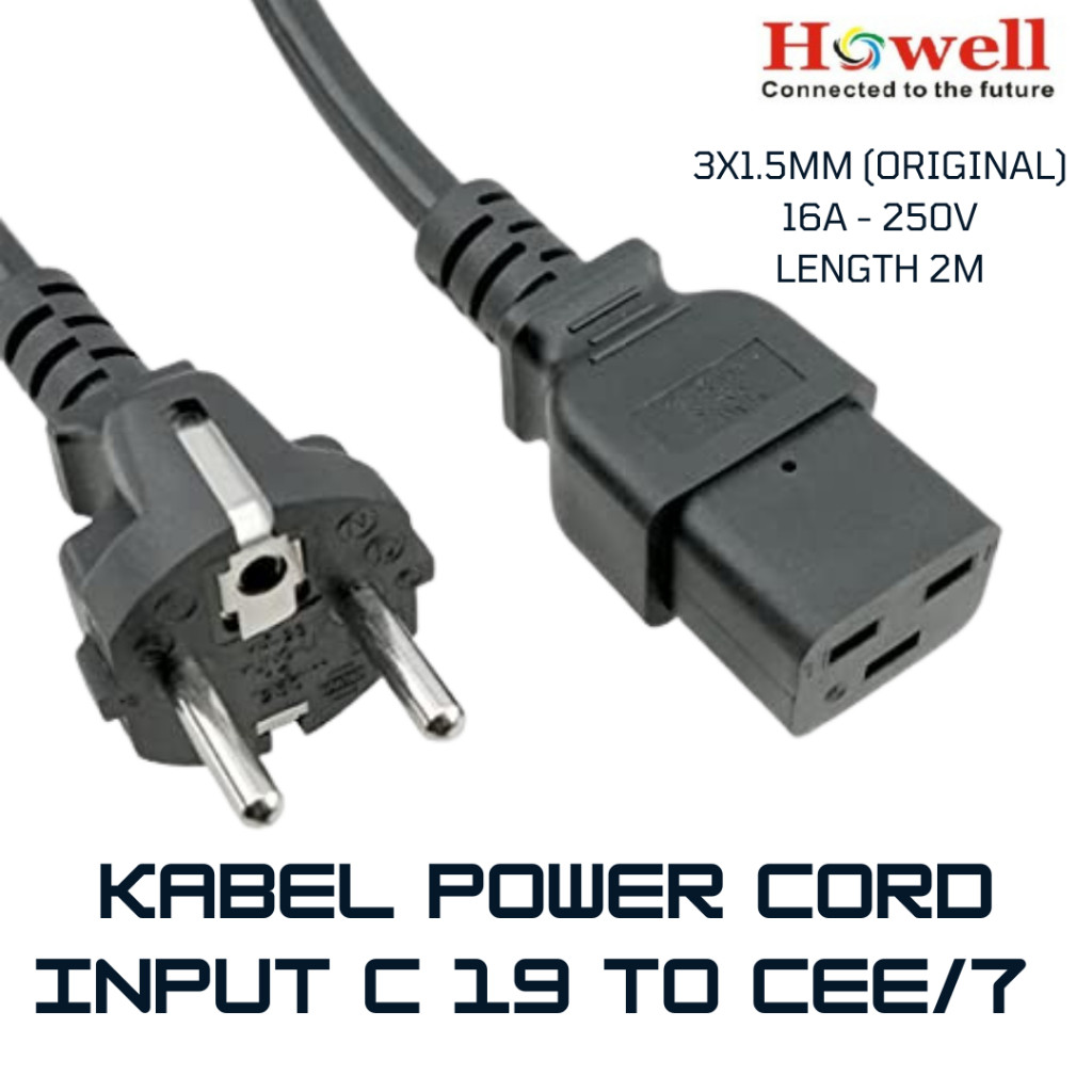 Jual KABEL POWER UPS C19 TO POWER CORD / kabel power ups / kabel power ...