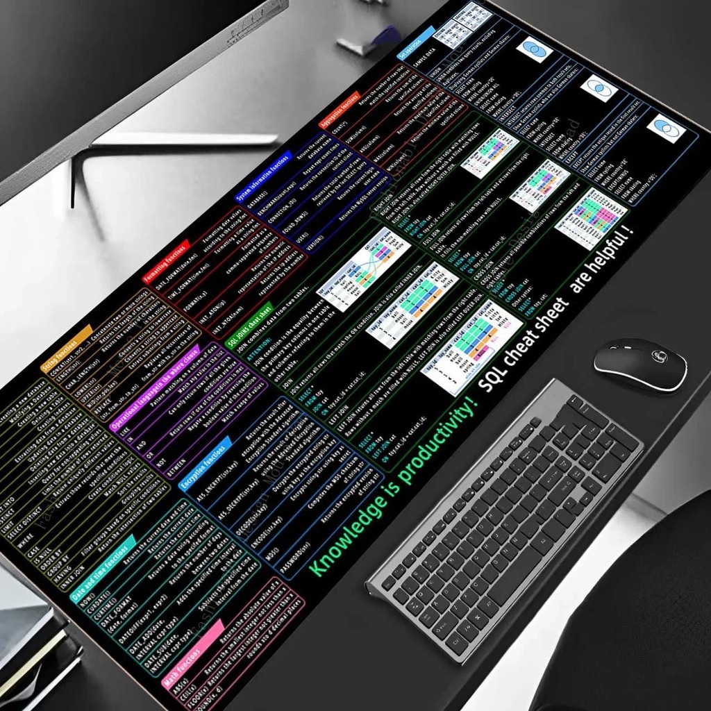 Jual SQL Shortcuts Large Mouse Pad XXL 90x40cm eat Sheet Non-Slip Long ...