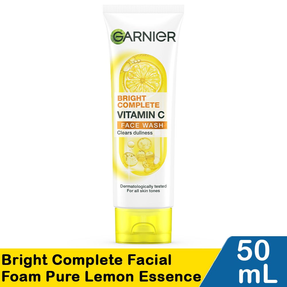Jual GARNIER BRIGHT COMPLETE FACIAL FOAM PURE LEMON ESSC 50mL | Shopee ...
