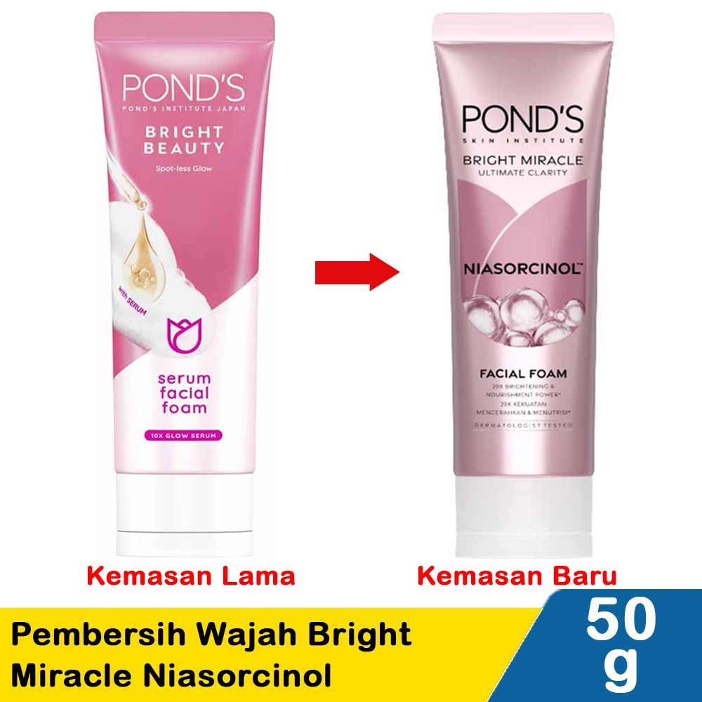 Jual PONDS PEMBERSIH WAJAH BRIGHT BEAUTY/ NIASORCINOL 50g | Shopee ...
