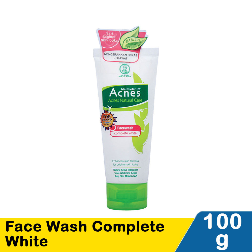 Jual ACNES FACE WASH COMPLETE WHITE 100g | Shopee Indonesia