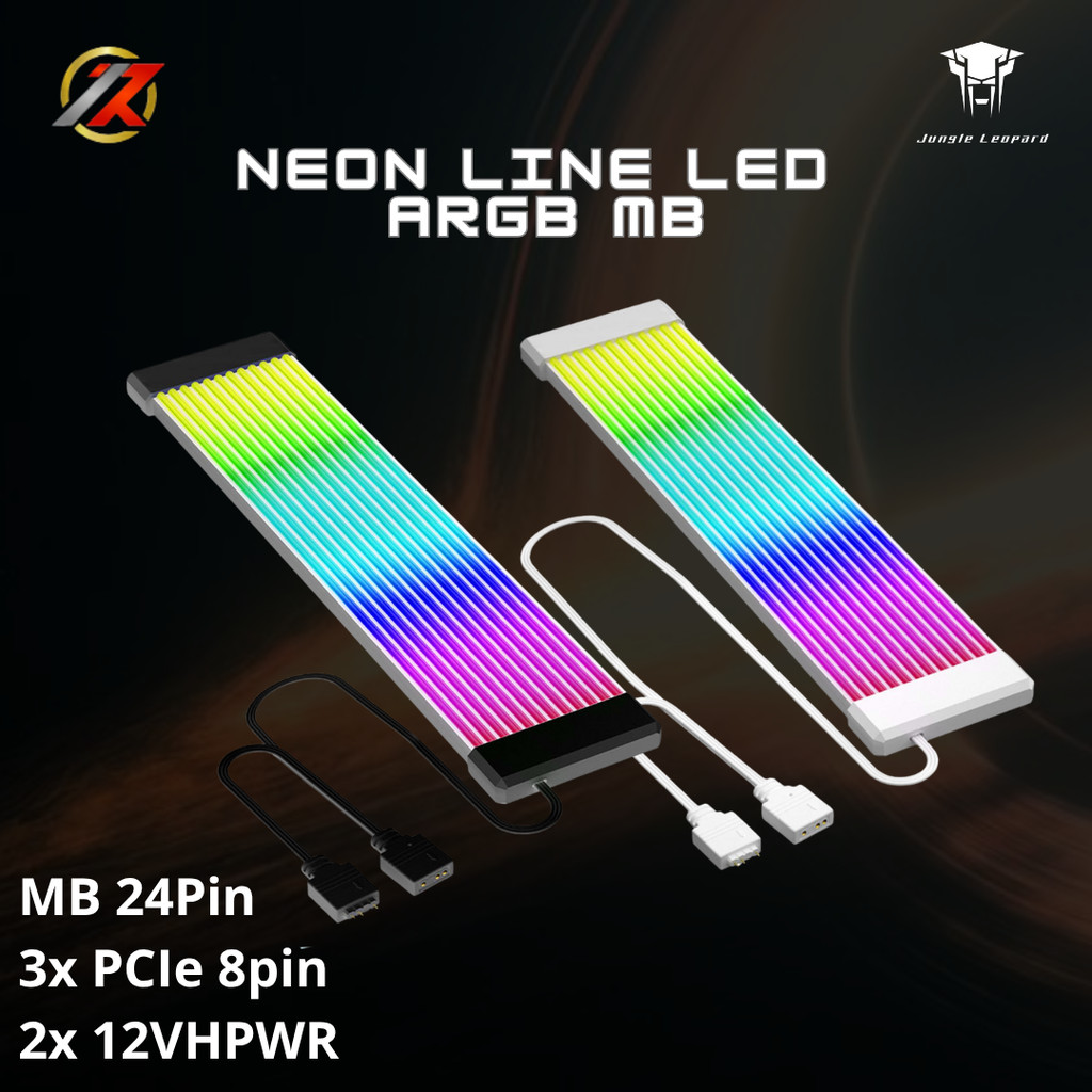 Jual JUNGLE LEOPARD Neon Line LED ARGB Motherboard 24Pin / 3x PCIe 8pin ...