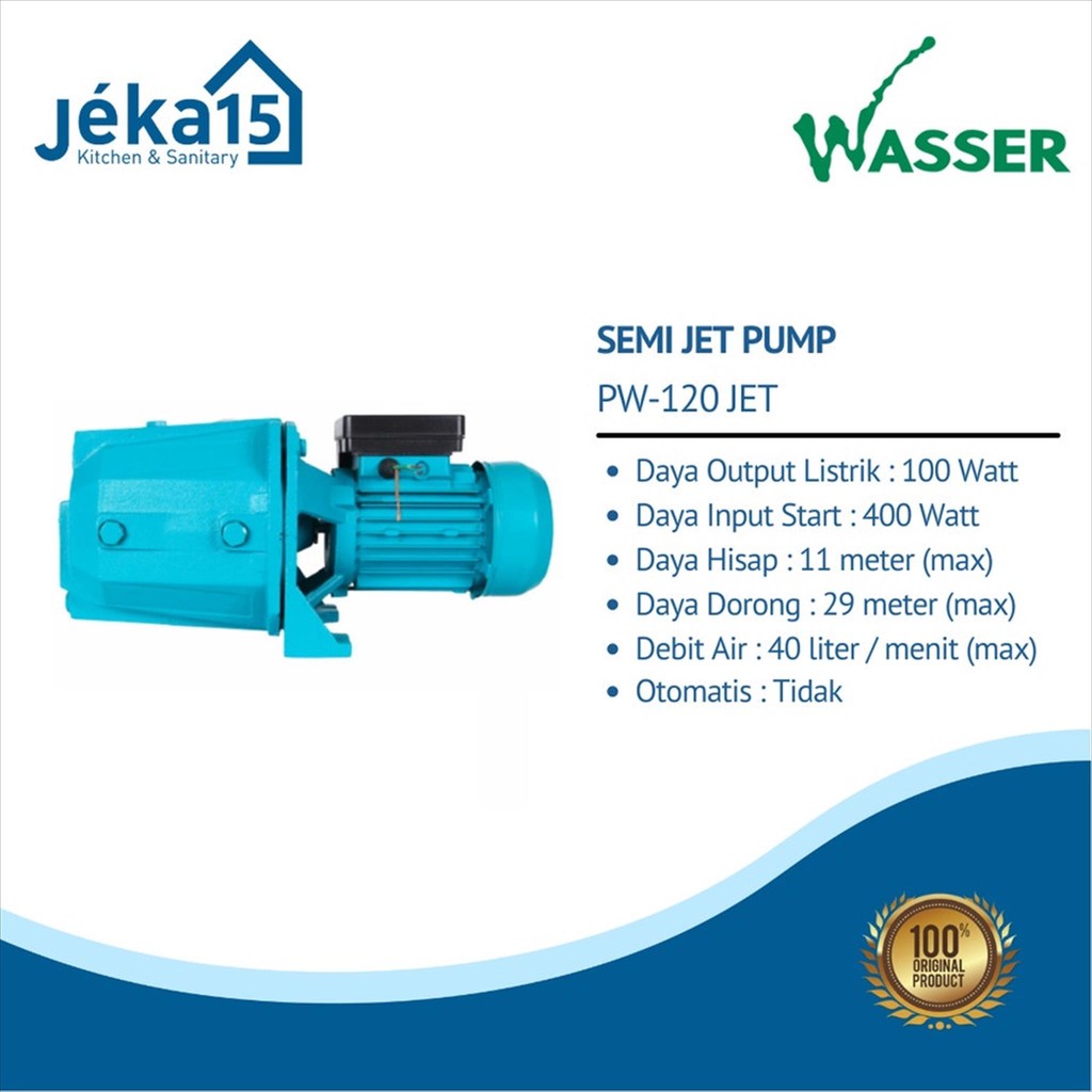 Jual SEMI JET PUMP WASSER PW-120 JET | POMPA AIR | Shopee Indonesia