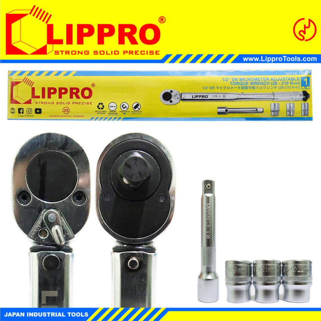 Jual LIPPRO 11068 Kunci Momen Torsi 1/2 Inch Adjustable Torque Wrench ...