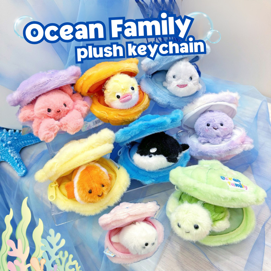 Jual Bibimcat Ocean Family Plush Keychain - Gantungan Kunci Boneka Hiu ...