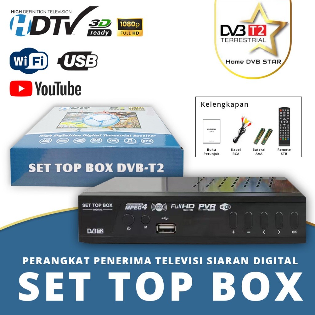 Jual STB Set Top Box TV Digital DVB T2 01 02 Full HD HDMI Receiver Bisa ...