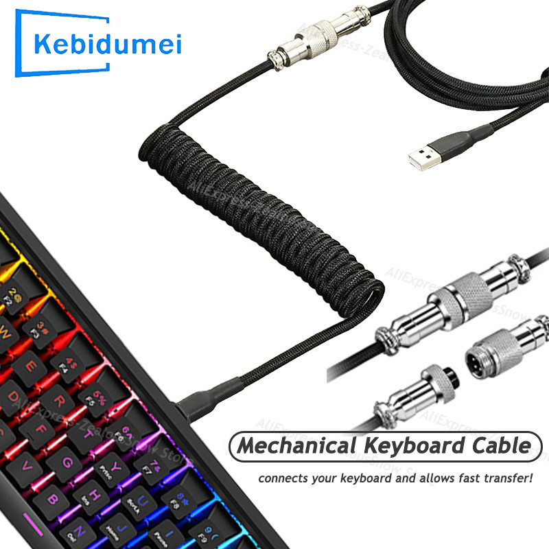 Jual USB Type C Mechanical Keyboard Coiled Cable Harde Linker Aviation ...