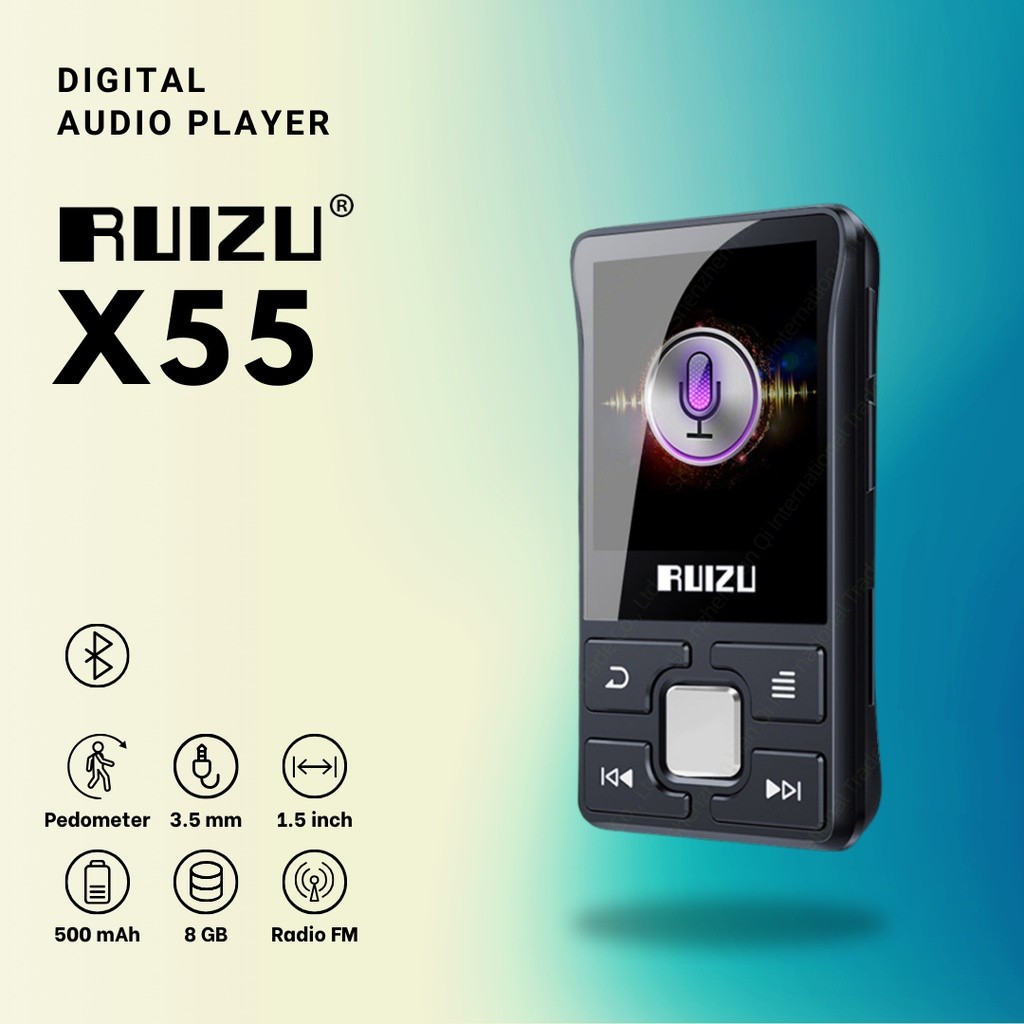 Jual RUIZU X55 Sport Bluetooth MP3 Player DAP with Back Clip 8GB ...