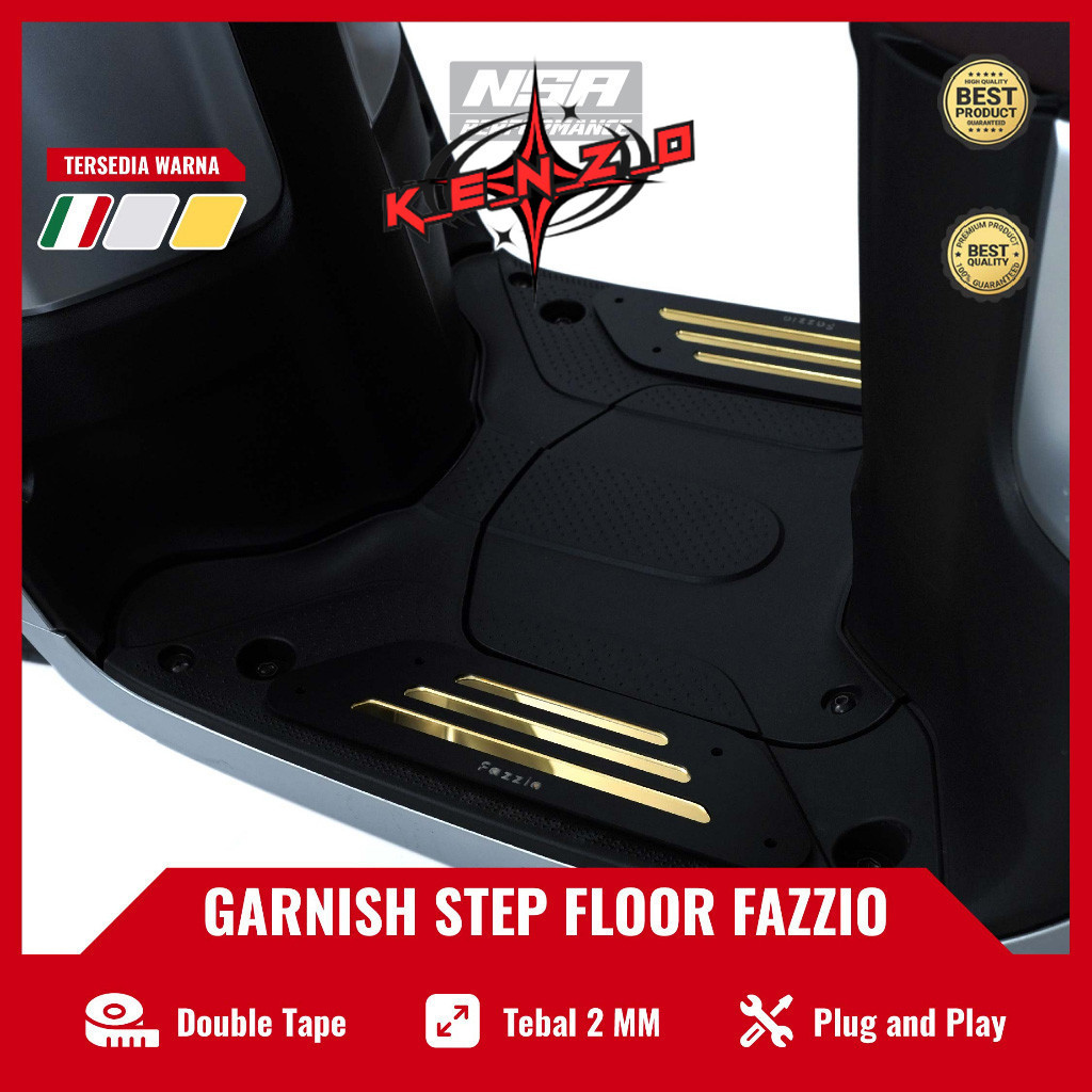 Jual K_E_N_Z_O COVER GARNISH STEP FLOOR YAMAHA FAZZIO 125 HITAM DOFF ...