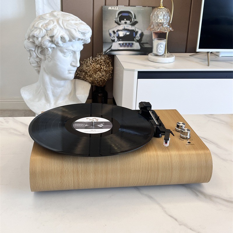 Jual Modern Design Vinyl Record Player Retro Bluetooth Stereo Wooden ...