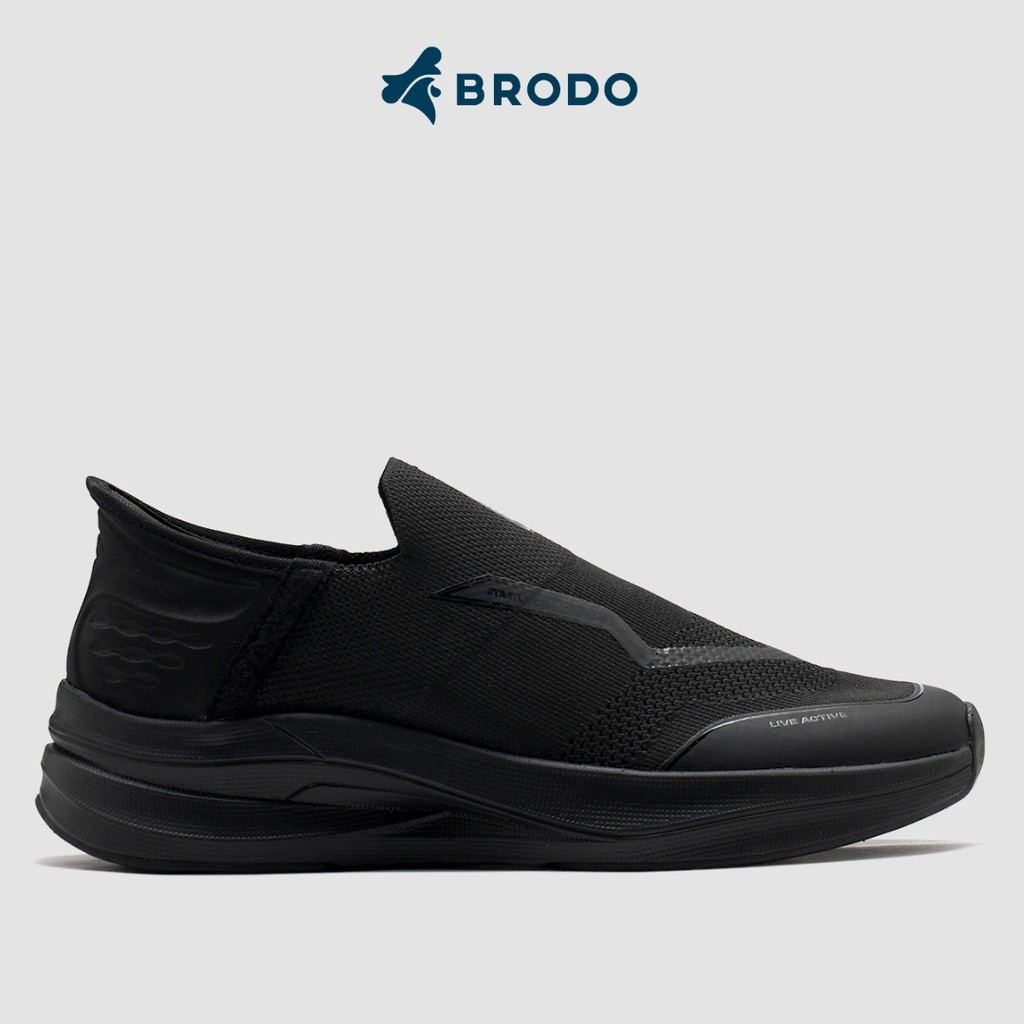 Jual BRODO - Sneakers Forte Slip On Full Black | Shopee Indonesia