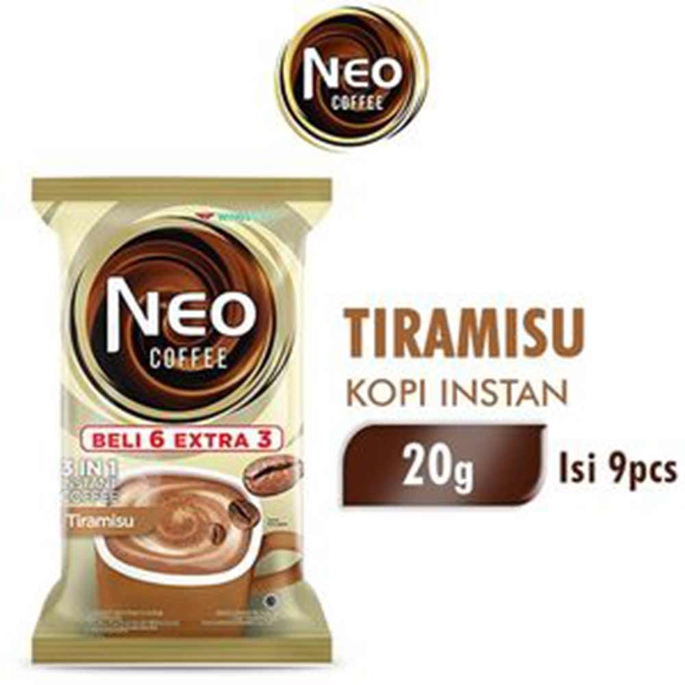 Jual NEO COFFEE KOPI INSTANT (6+3) TIRAMISU 180g | Shopee Indonesia