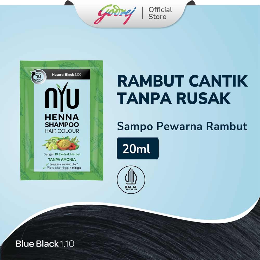 Jual NYU HENNA SHAMPOO NATURAL BLACK 20mL | Shopee Indonesia