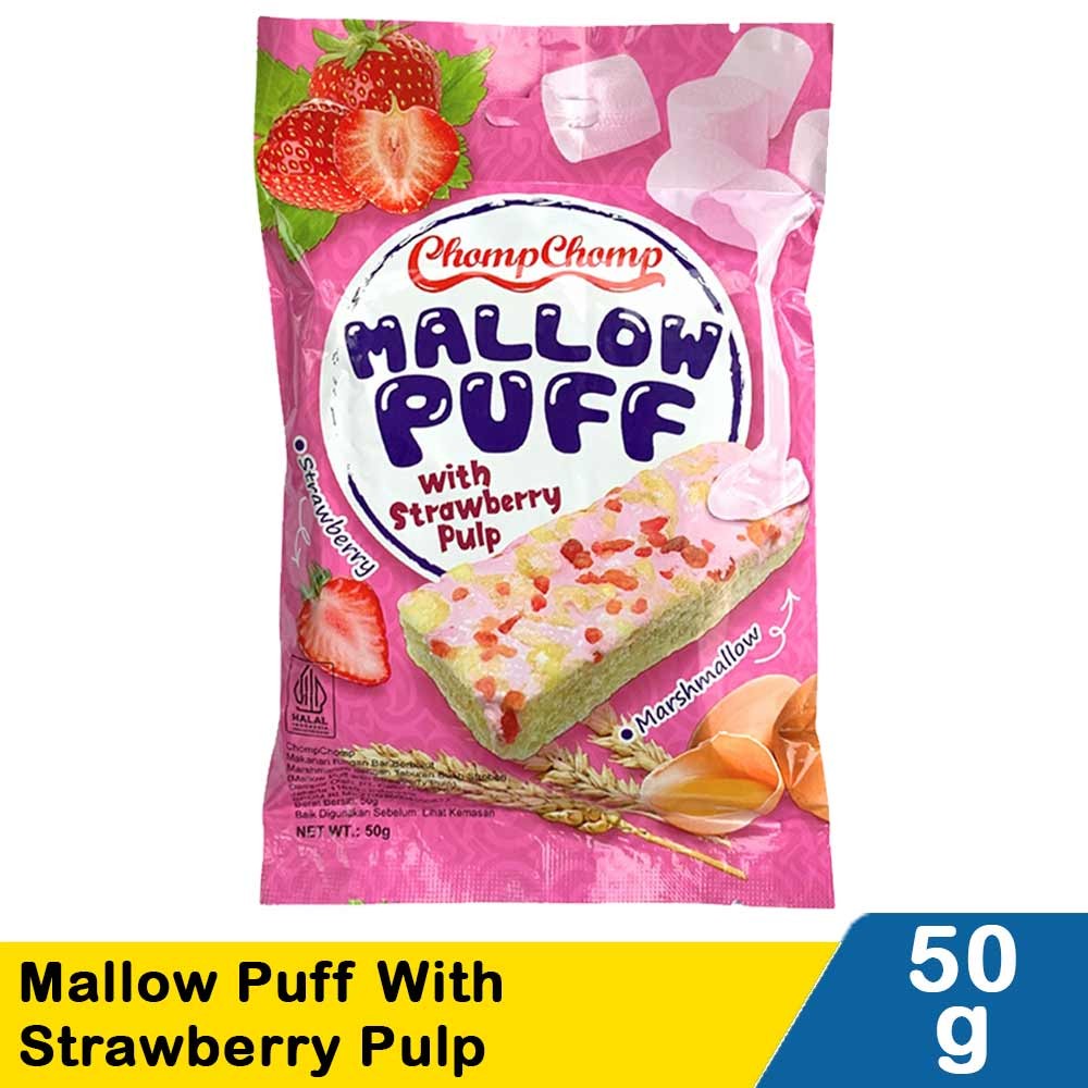 Jual CHOMP CHOMP MALLOW PUFF WITH STRAWBERRY 50g | Shopee Indonesia