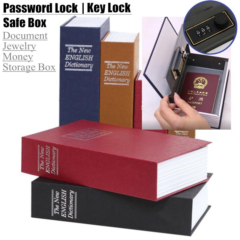 Jual Student Gift Dictionary Mini Safe Box Book Hidden Secret Key Lock ...