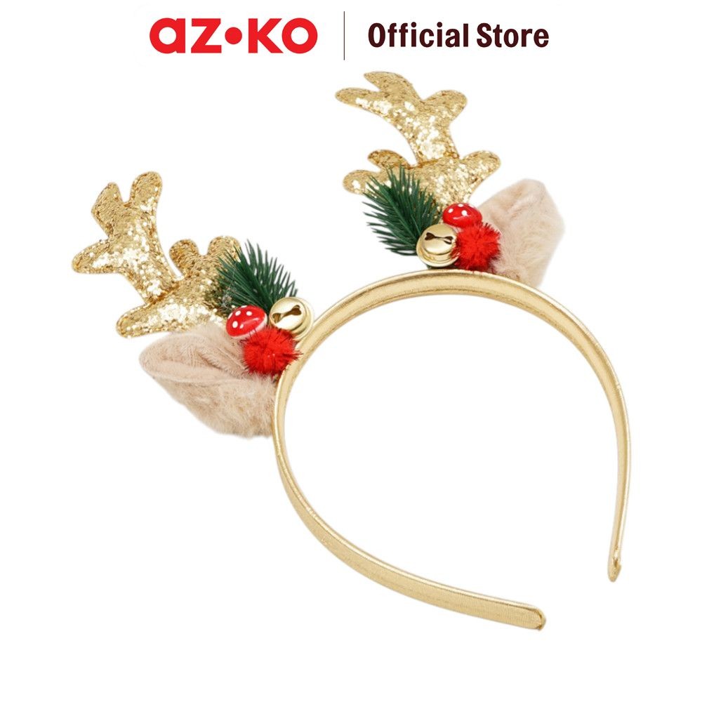Jual AZKO Noelle Bando Natal Christmas Deer Red Cone - Gold Hiasan ...