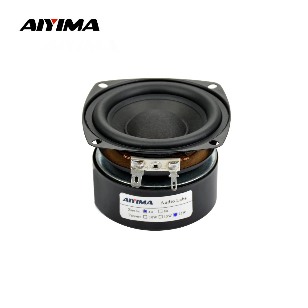 Jual AIYIMA 1Pcs Subwoofer 3" Inch 25W HiFi Subwoofer Speaker 4 8 Ohm ...