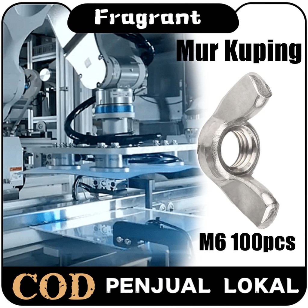 Jual 【Produk Baru】Set Mur Kuping 100pcs M4 M6 M8 Wing Nut Stainless ...