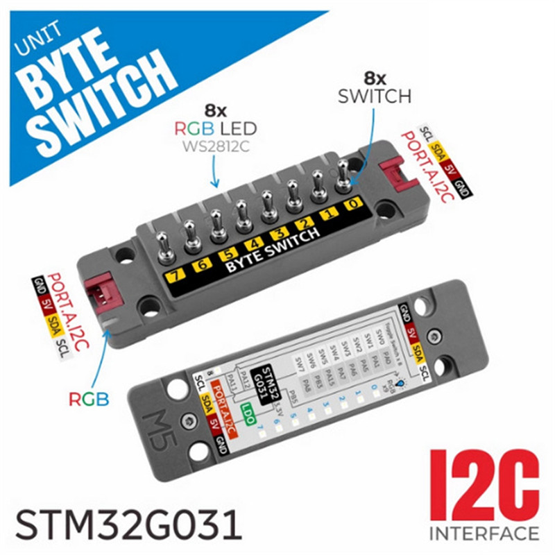 Jual SQPP-M5stack Byte Button Unit With 8-Way Tactile Switch Input Unit ...