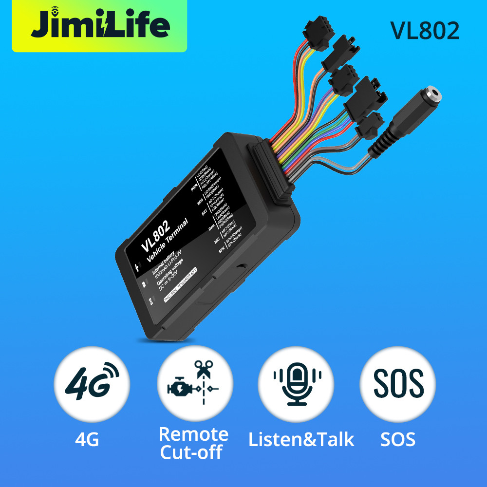 Jual JIMI VL802 Vehicle Tracker 4G GPS Locator Two Way Talking ...