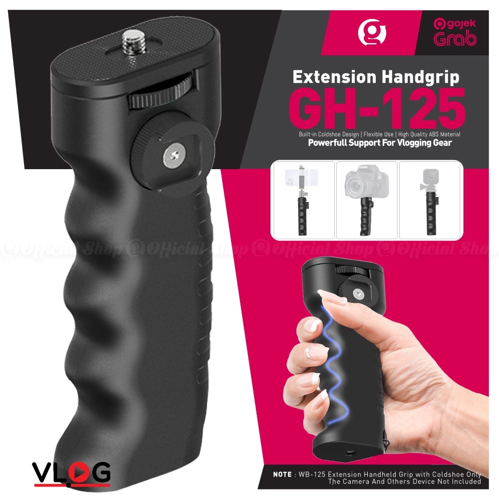 Jual HOP GH-125 Hand Grip Handle with Cold Shoe & 1/4 Screw for ...