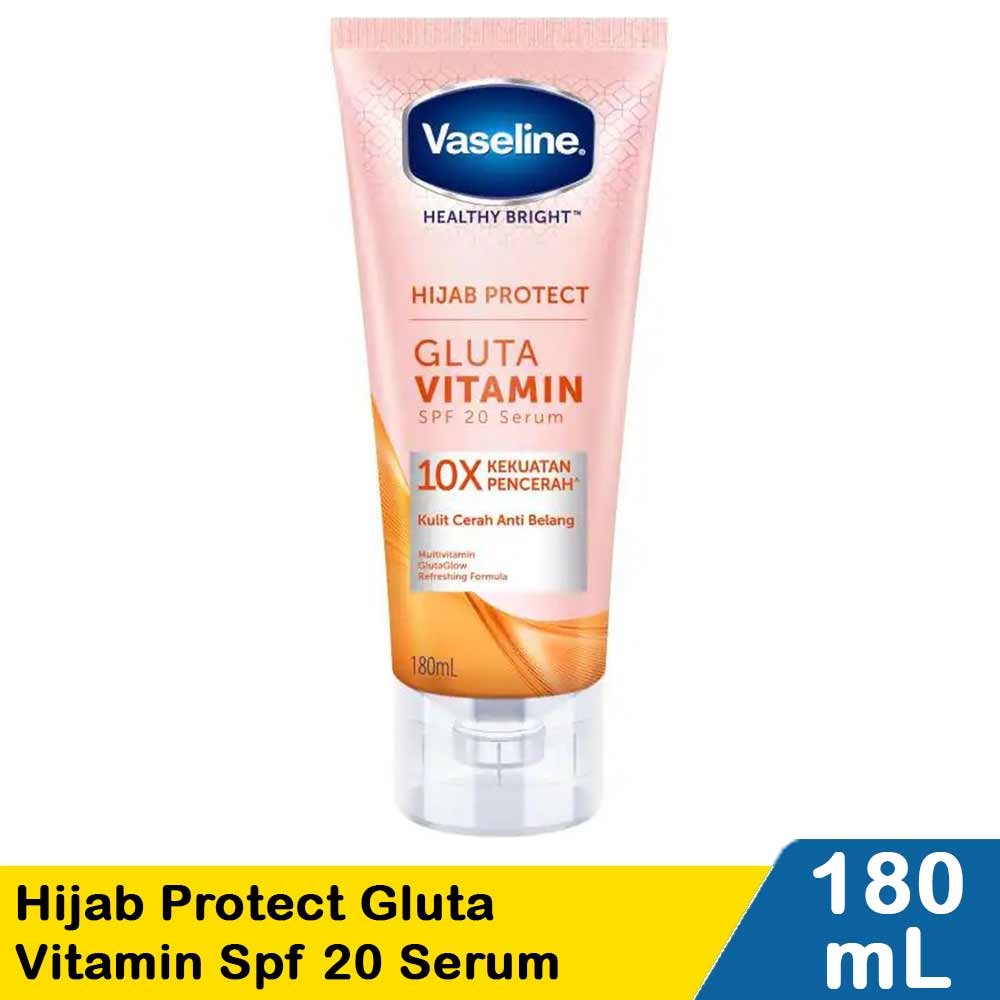 Jual VASELINE HIJAB PROTECT GLUTA VITAMIN SPF 20 SERUM 180mL | Shopee ...