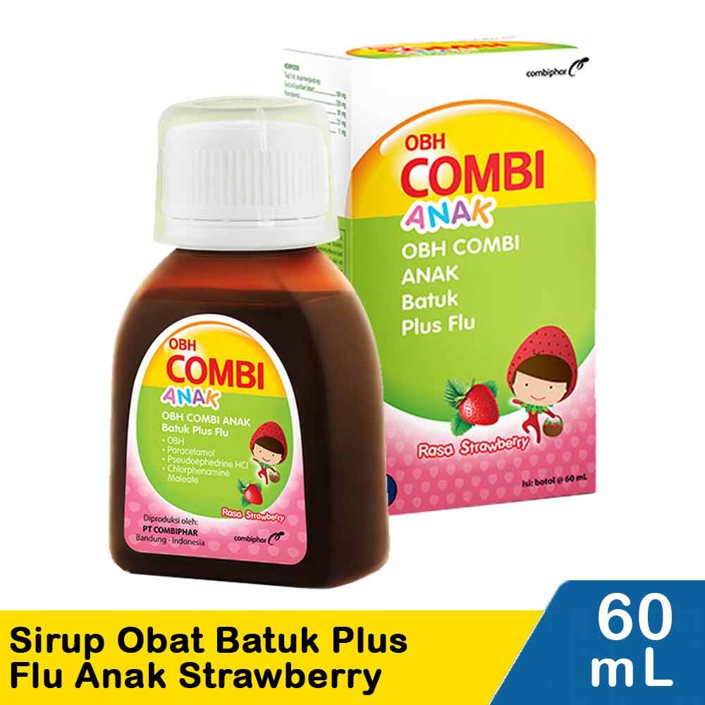 Jual OBH COMBI SIRUP OBAT BATUK PLUS FLU ANAK STRAWBERRY 60mL | Shopee ...