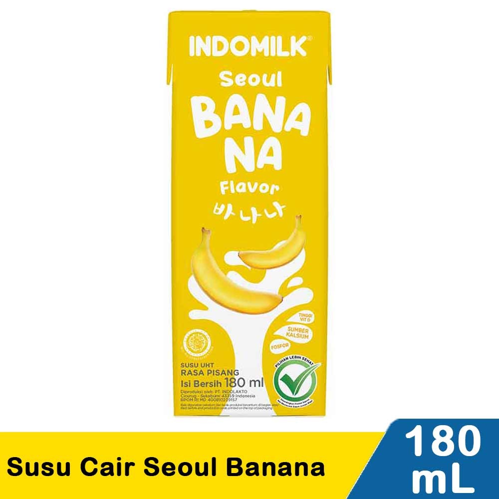 Jual INDOMILK SUSU CAIR UHT BANANA 180mL | Shopee Indonesia