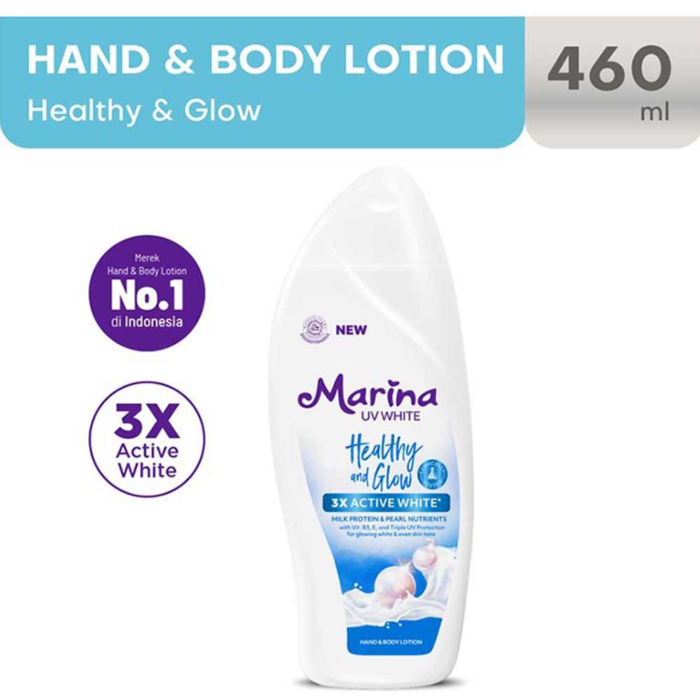 Jual MARINA HAND BODY LOTION UV WHITE HEALTHY & GLOW 460mL | Shopee ...