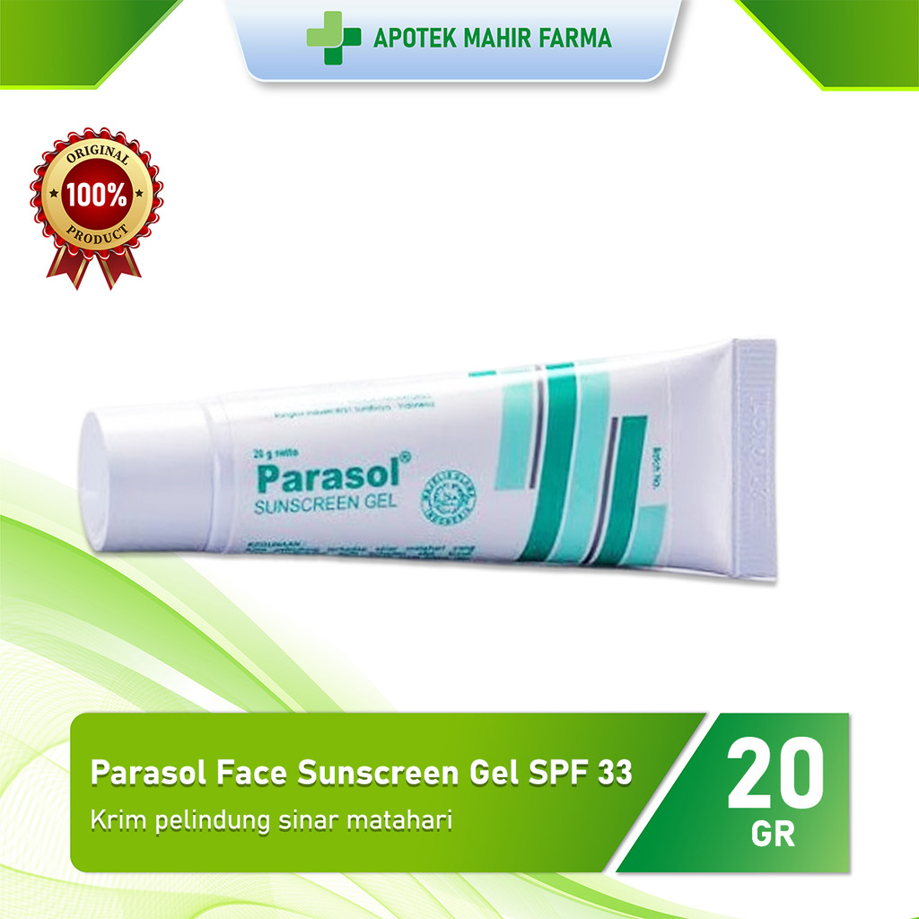 Jual Parasol Face Sunscreen Gel Wajah SPF 33 20 Gram Tube | Shopee ...