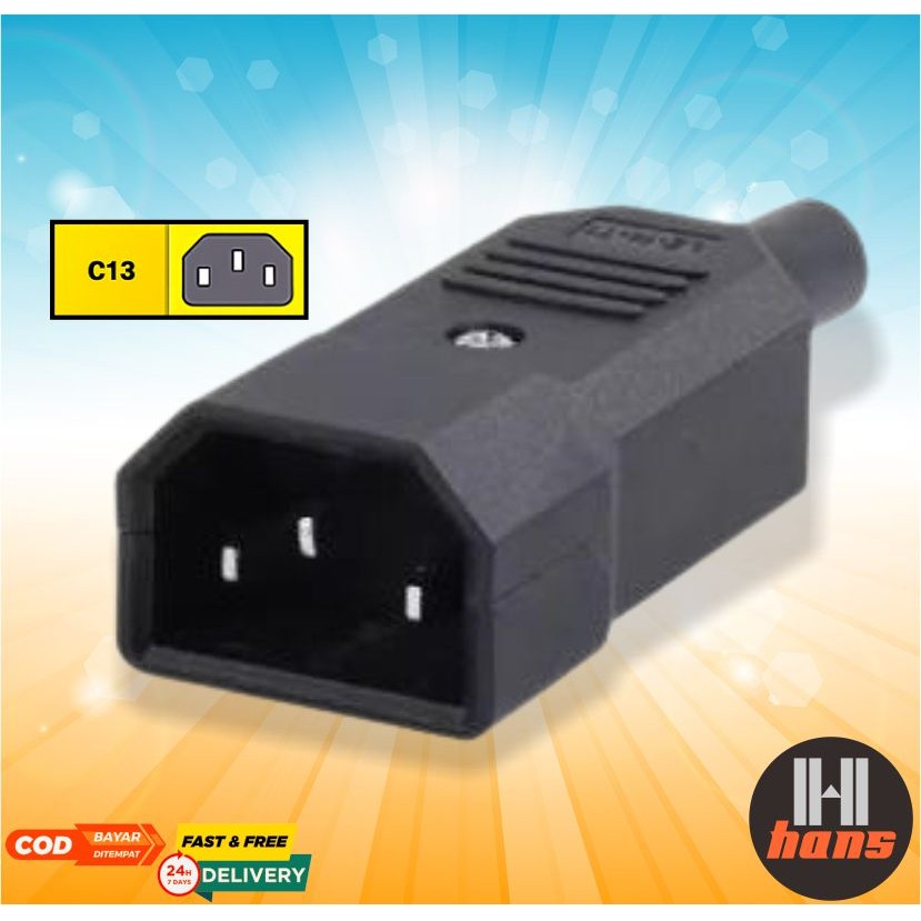 Jual Soket Konektor Power Komputer Socket C14 C13 Male Female AC 220V ...